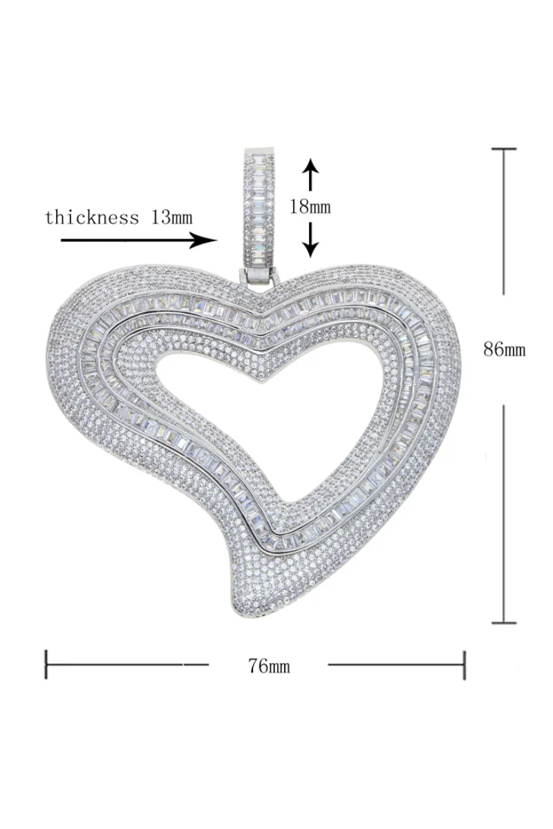 BELLA ICED OUT HEART JEWELRY SET - Luxiiva